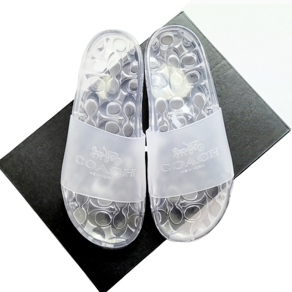 Coach | Shoes | Coach Jelly Slides Sandals Clear | Poshmark